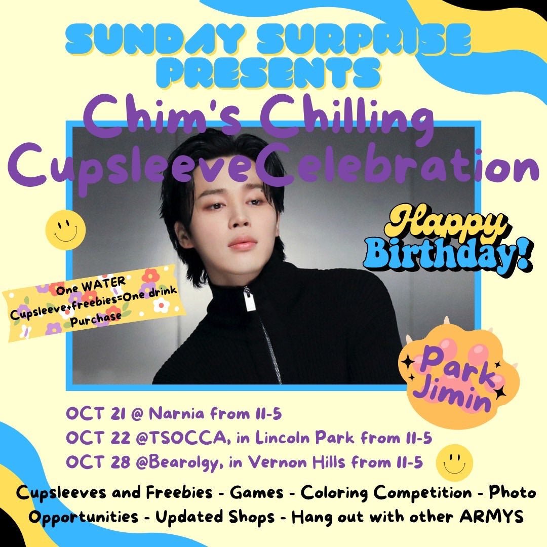 BTS Jimin's Cup Sleeve Event Chicago: October Celebrations – Tsuvishop