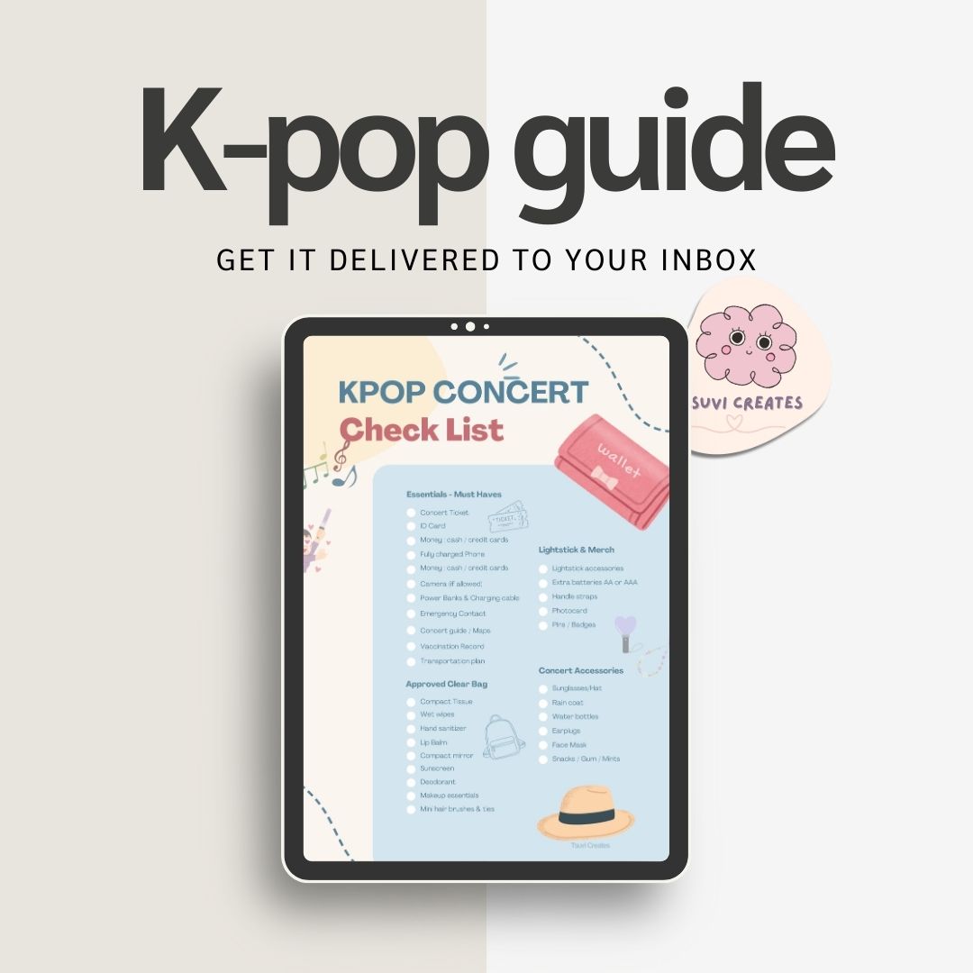 Kpop Concert Checklist - Digital Planner Template – Tsuvishop