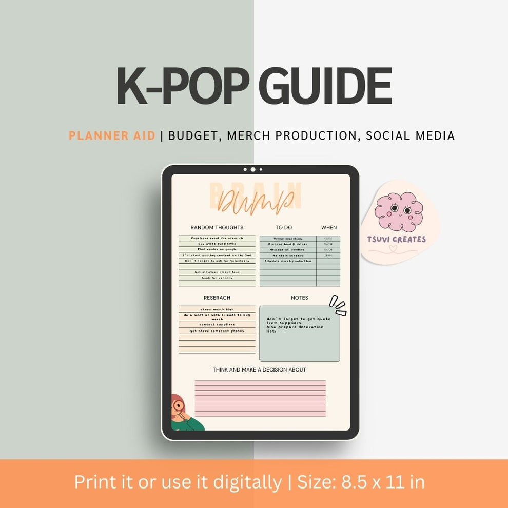 Kpop Event Organiser - Digital Planner Template – Tsuvishop